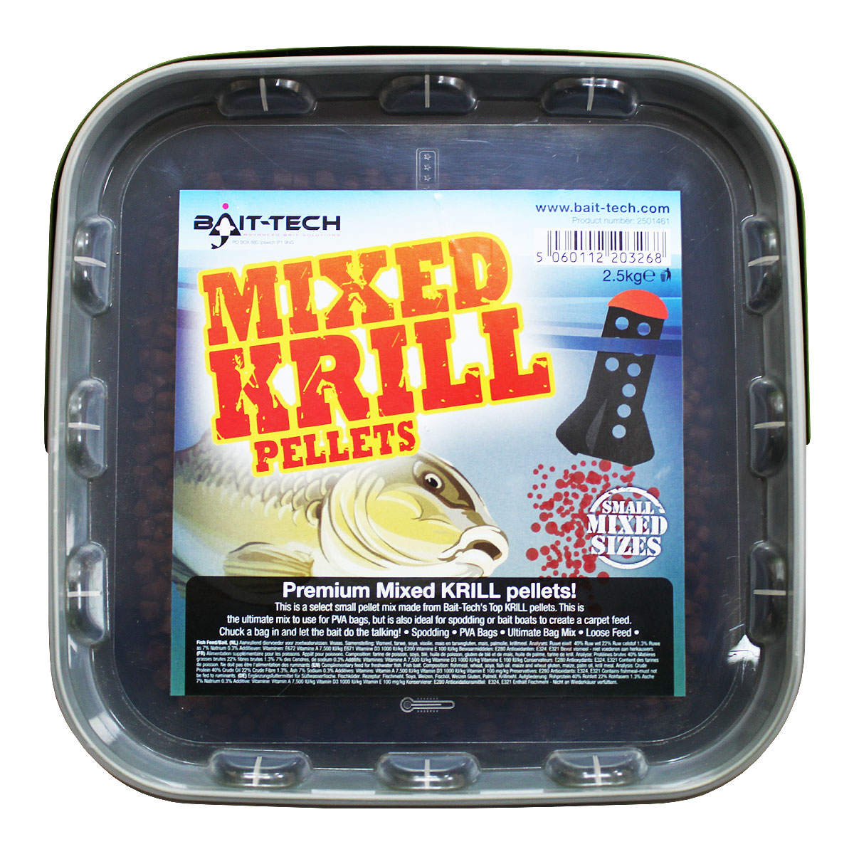 Bait-Tech Mixed Krill Pellets In Camo Bucket