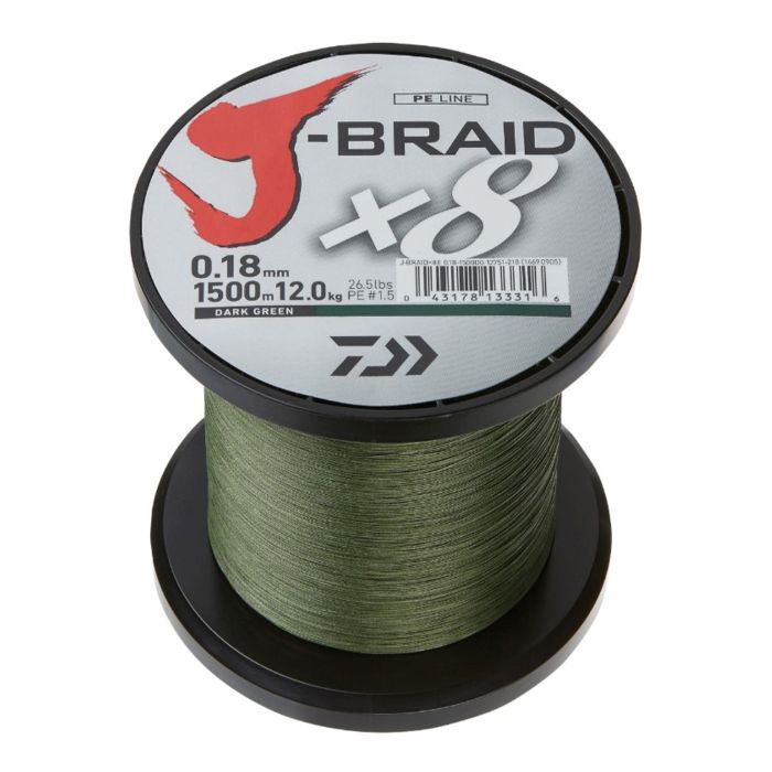 Tresse Daiwa J-Braid X8 Braided Line Dark Green 150m