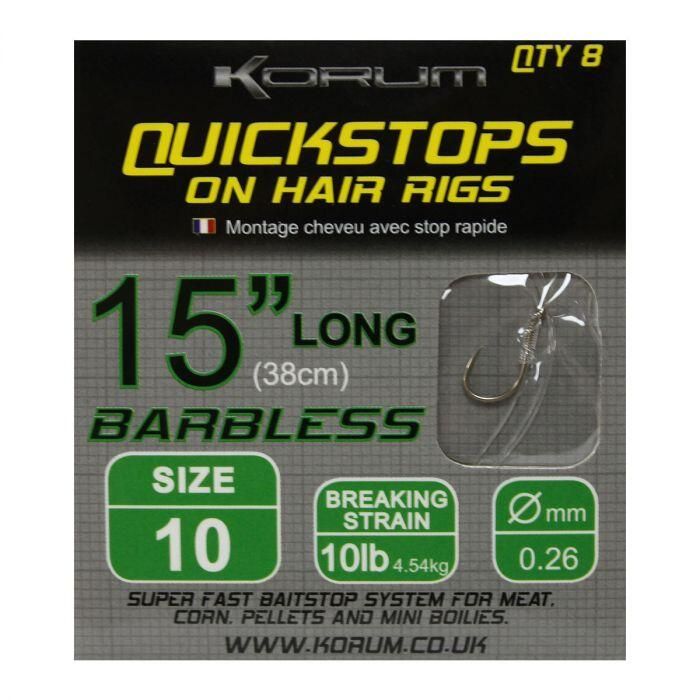 Korum Hook Hairs w Quickstops